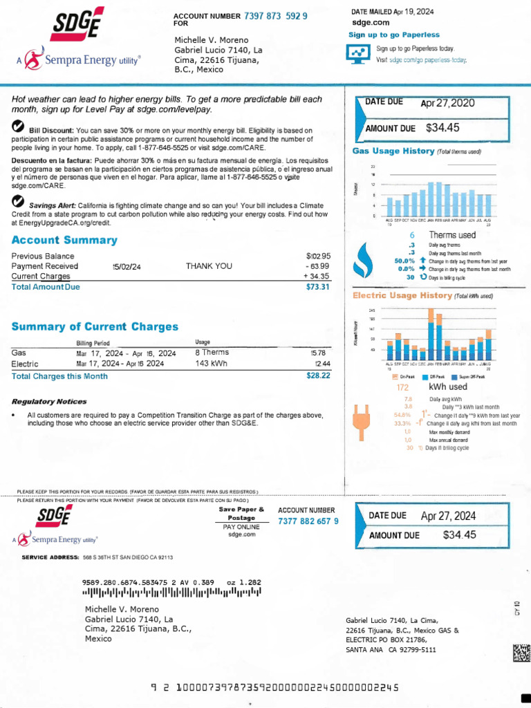 UtilityBill | PDF | Nature