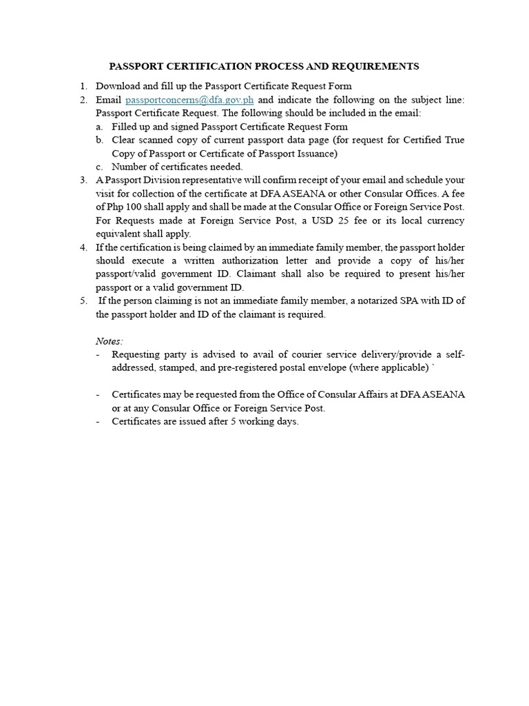 Passport Certification Apostille Requirements Process | PDF | Identity ...