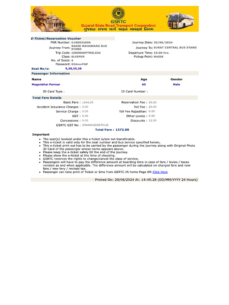 bABULAL TICKET RETURN | PDF