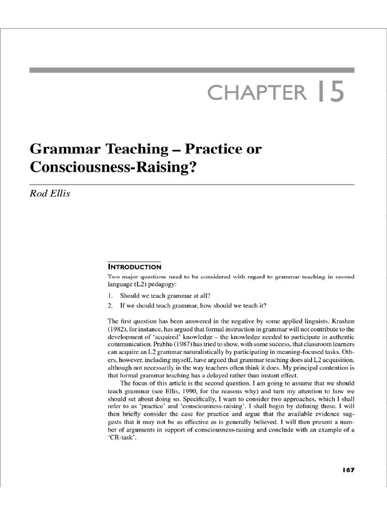 Grammar Teaching - Practice or Consciousness-Raising | PDF