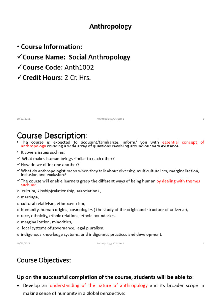 Introduction to Social Anthropology | PDF | Anthropology | Ethnography
