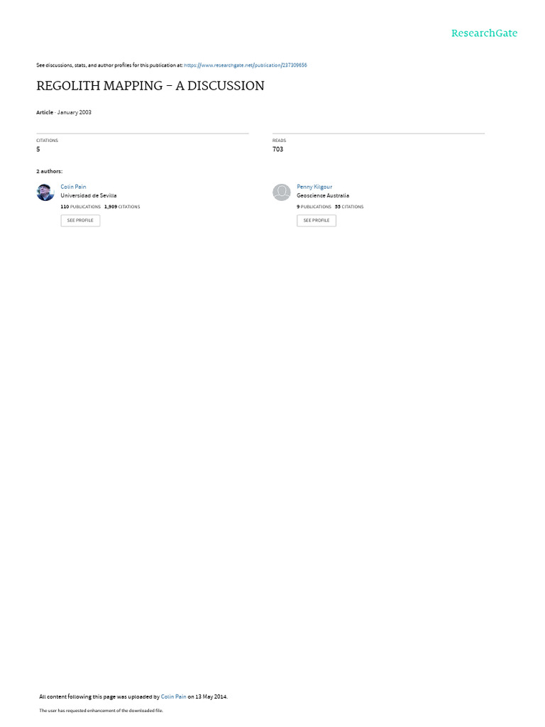 Regolith Mapping - A Discussion | PDF | Map | Geology