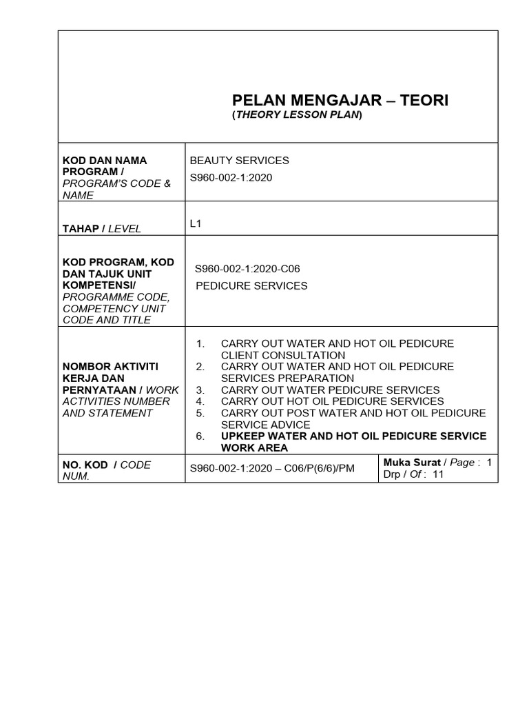 Pelan Mengajar - Teori: (Theory Lesson Plan) | PDF | Teknologi & Rekayasa