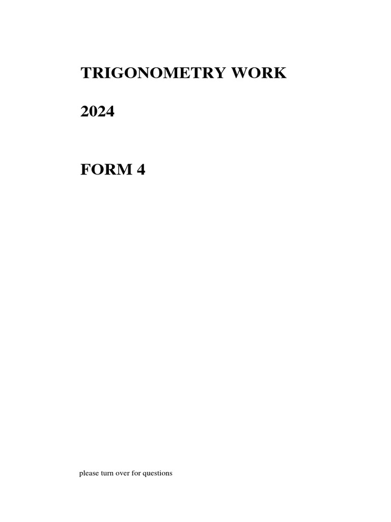 Trigonometry Revision 23-01-2024 | PDF | Triangle | Area