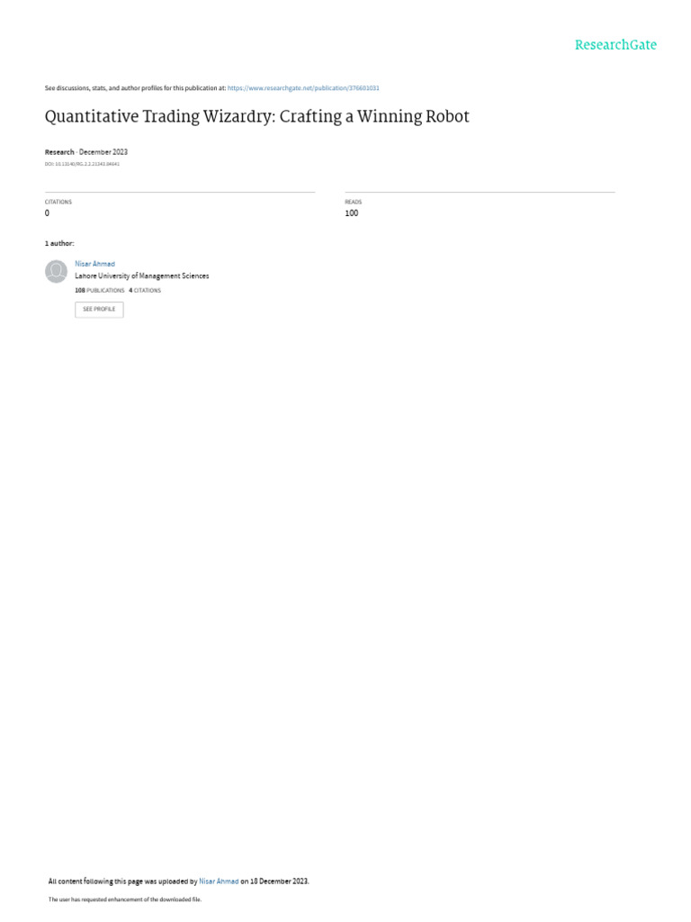 Quantitative Trading Demystified | PDF | Artificial Intelligence ...