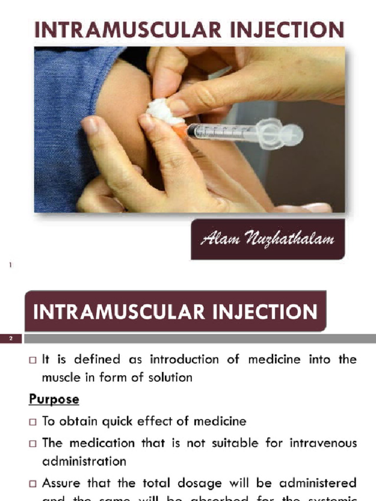 Intramuscular route of administration of drug | PDF