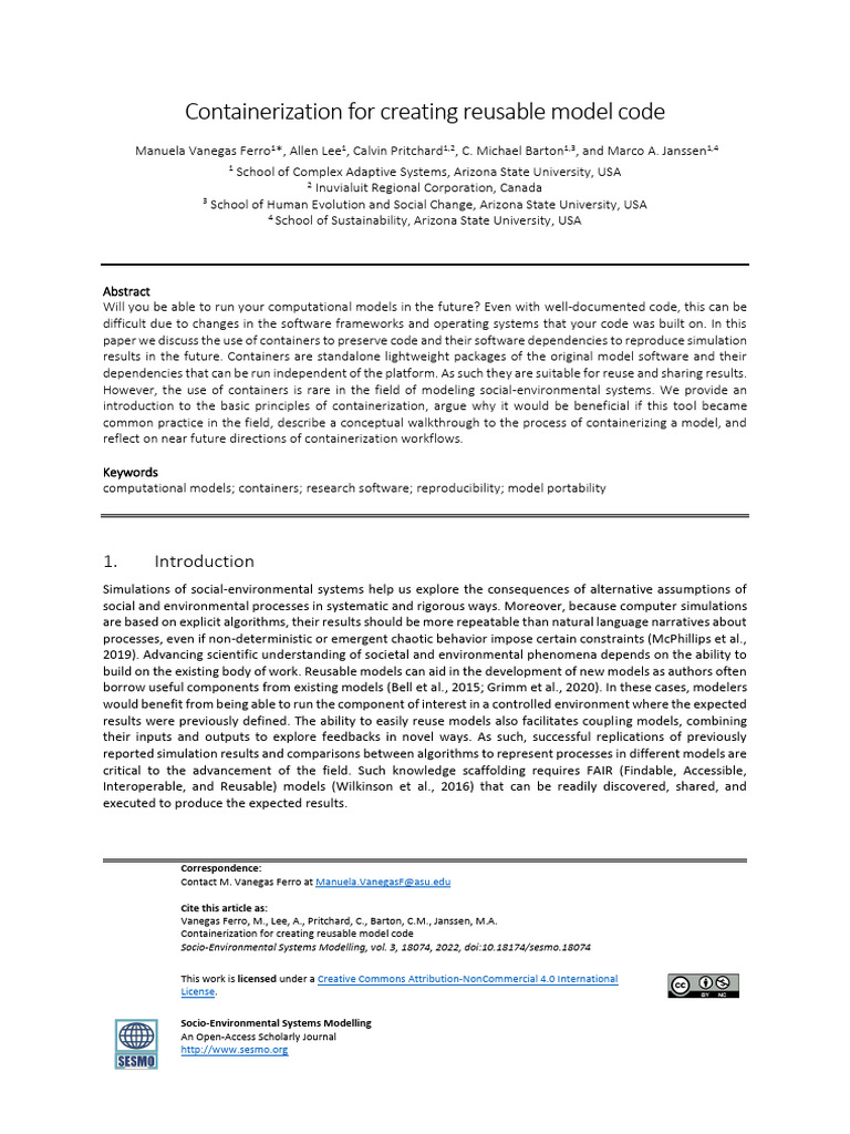 Containerization for Reusable Model Code | PDF | Operating System | Computer File