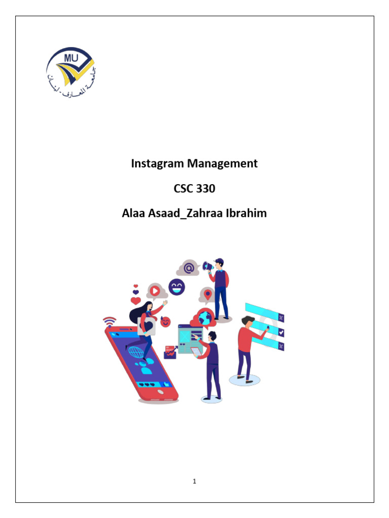 Instagram Management1 - Alaa and Zahraa - Docx | PDF | Hashtag | Tag (Metadata)