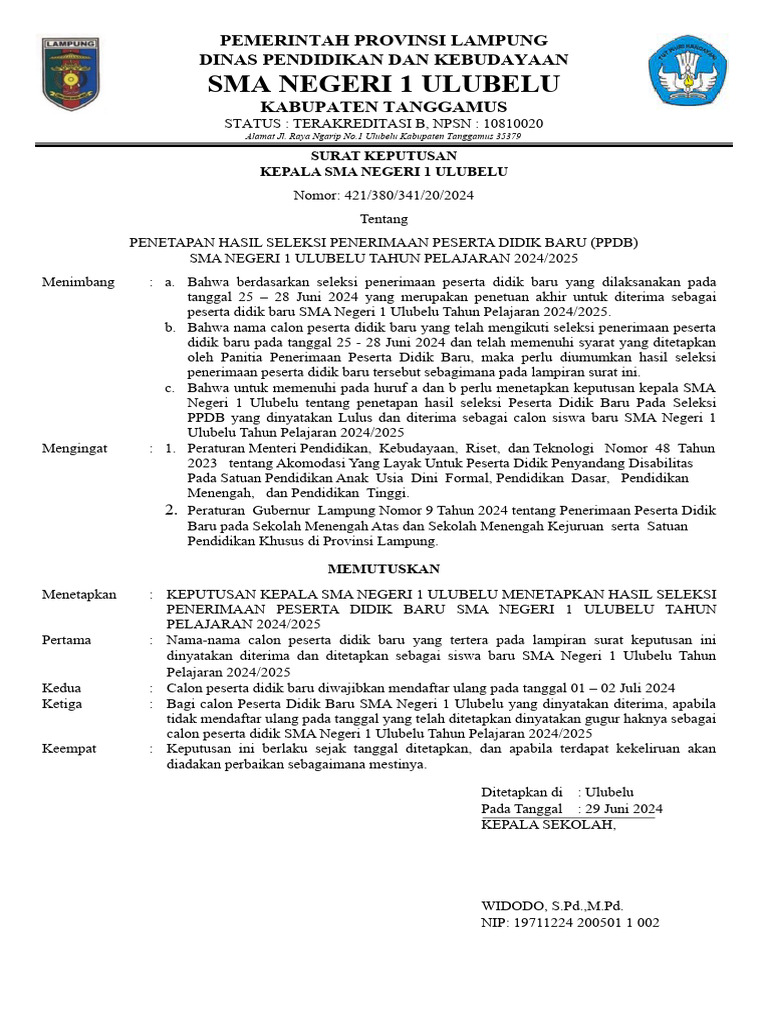 SK PPDB 2024 | PDF