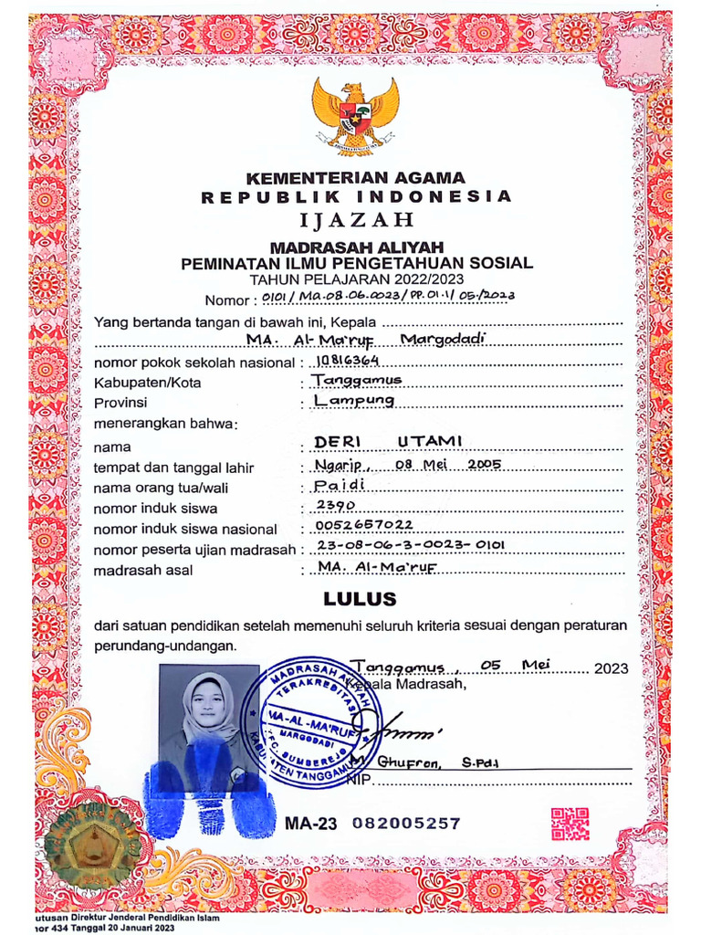 Ijazah 1 | PDF