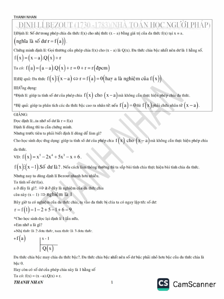 Dinh Li Bezout PDF | PDF