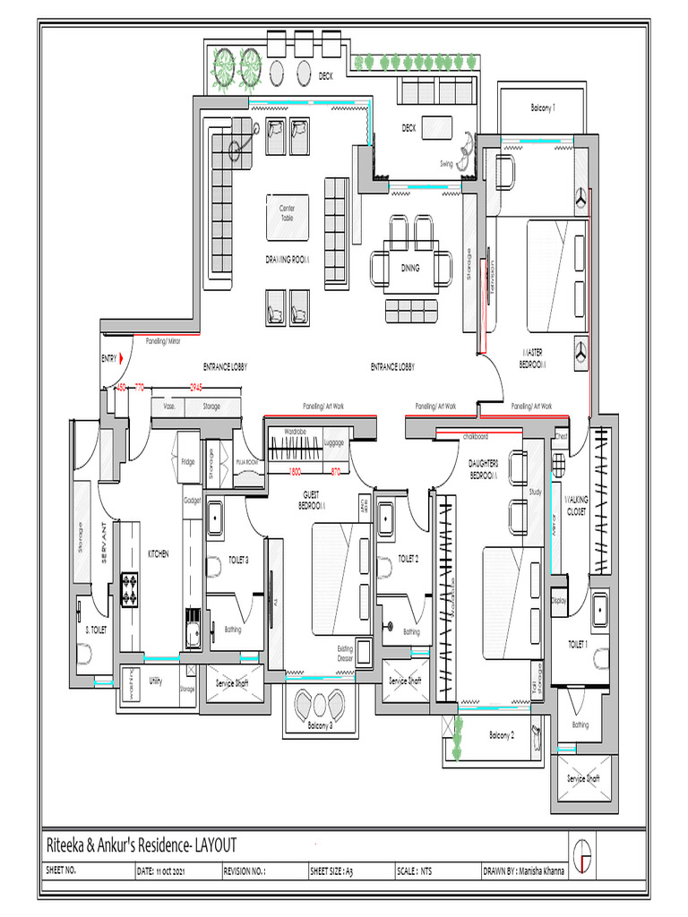 12 - 10 - 21 Riteeka & Ankur's Residence Layout | PDF | Bedroom | Home