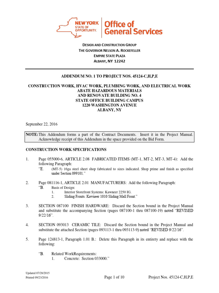 Addendum 01 CHPE | PDF | Door | Duct (Flow)