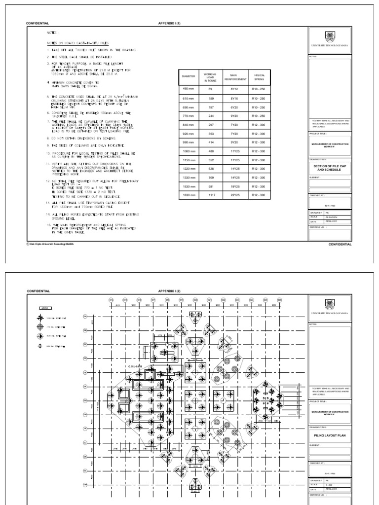 Drawing Bored Piles | PDF | Structural Engineering