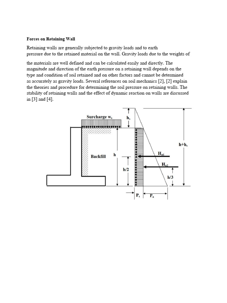 Forces On Retaining Wall | PDF | Science & Mathematics | Technology ...