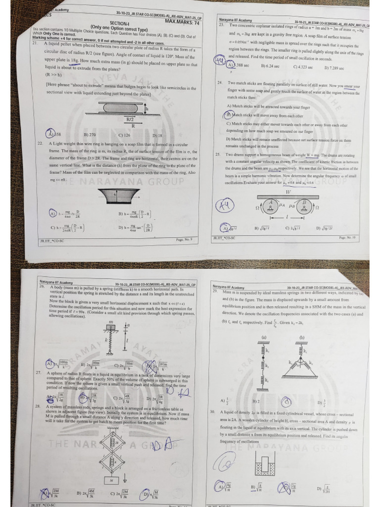 WAT 25 Physics Question Paper | PDF