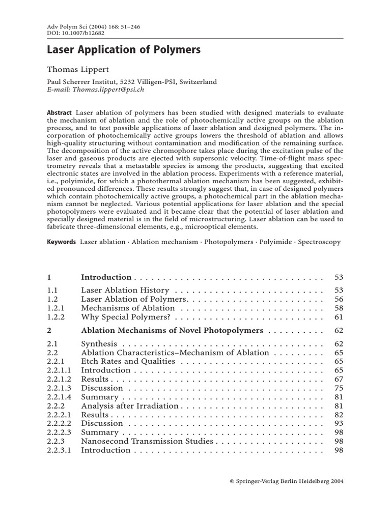 Laser of Polymers | PDF | Materials Science | Applied And Interdisciplinary Physics