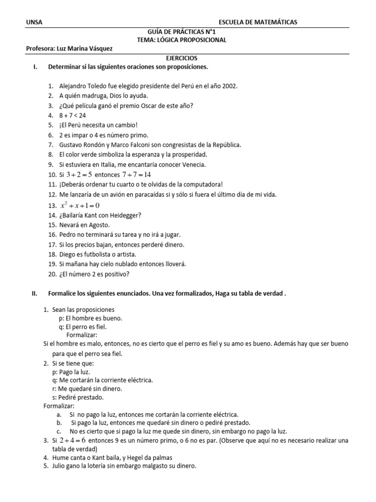 Guia1 RLM Mat 2024-A | PDF | Proposición | Sintaxis (Lógica)