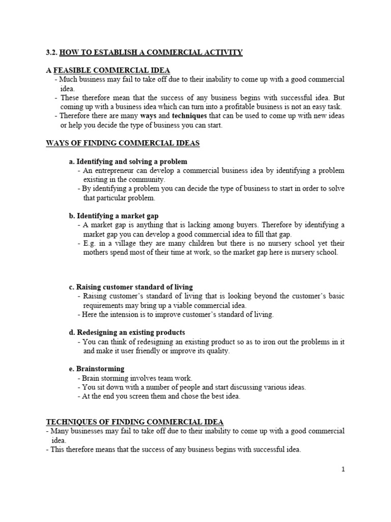 3.2. How To Establish Commercial Activity | PDF | Franchising | Expense