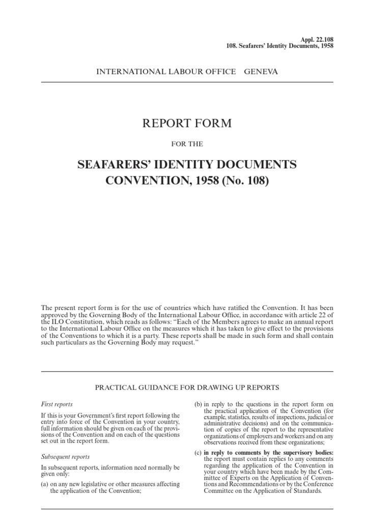 ILO Report on Seafarers' Identity Documents | PDF | International ...