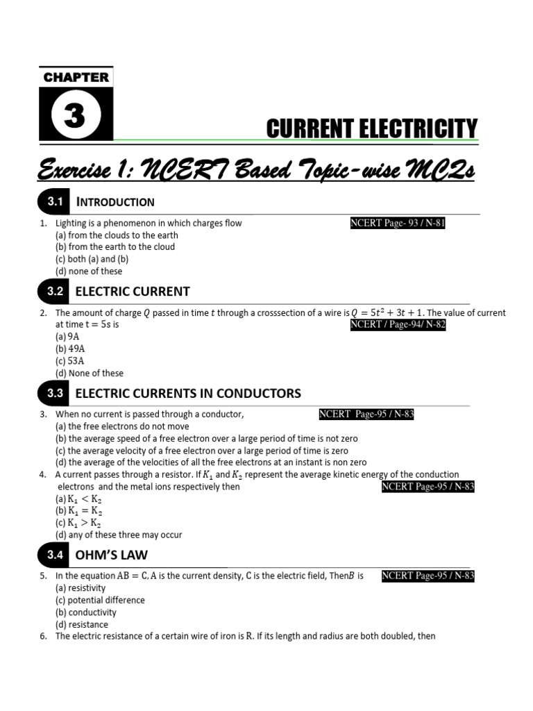 Current Electricity | PDF | Electrical Resistivity And Conductivity | Electric Current