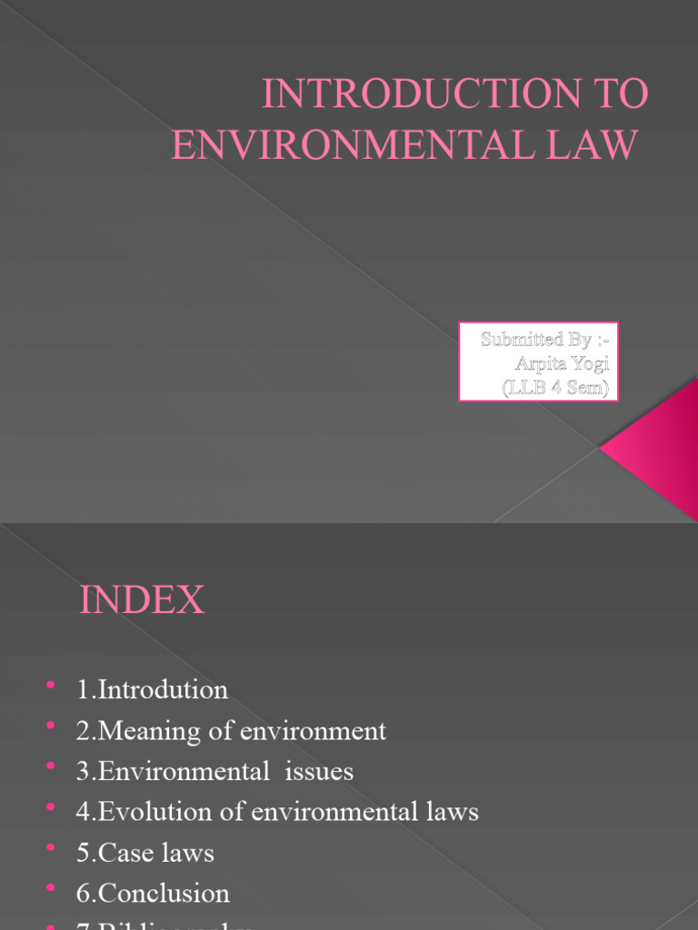 Introduction To Environmental Law | PDF | Atmosphere Of Earth | Pollution