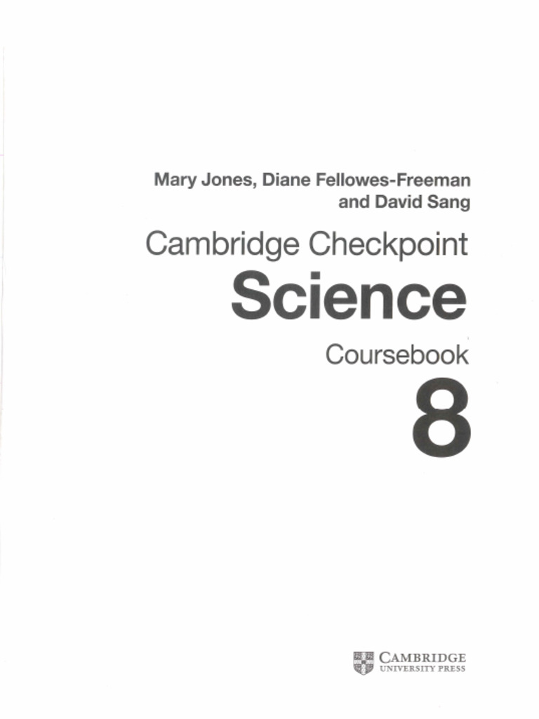 A275 Cambridge Check Point Science Course Book 8 Mary Jones | PDF