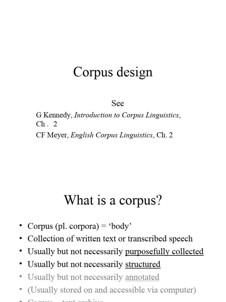 Corpus Design I | PDF | Word | Linguistics