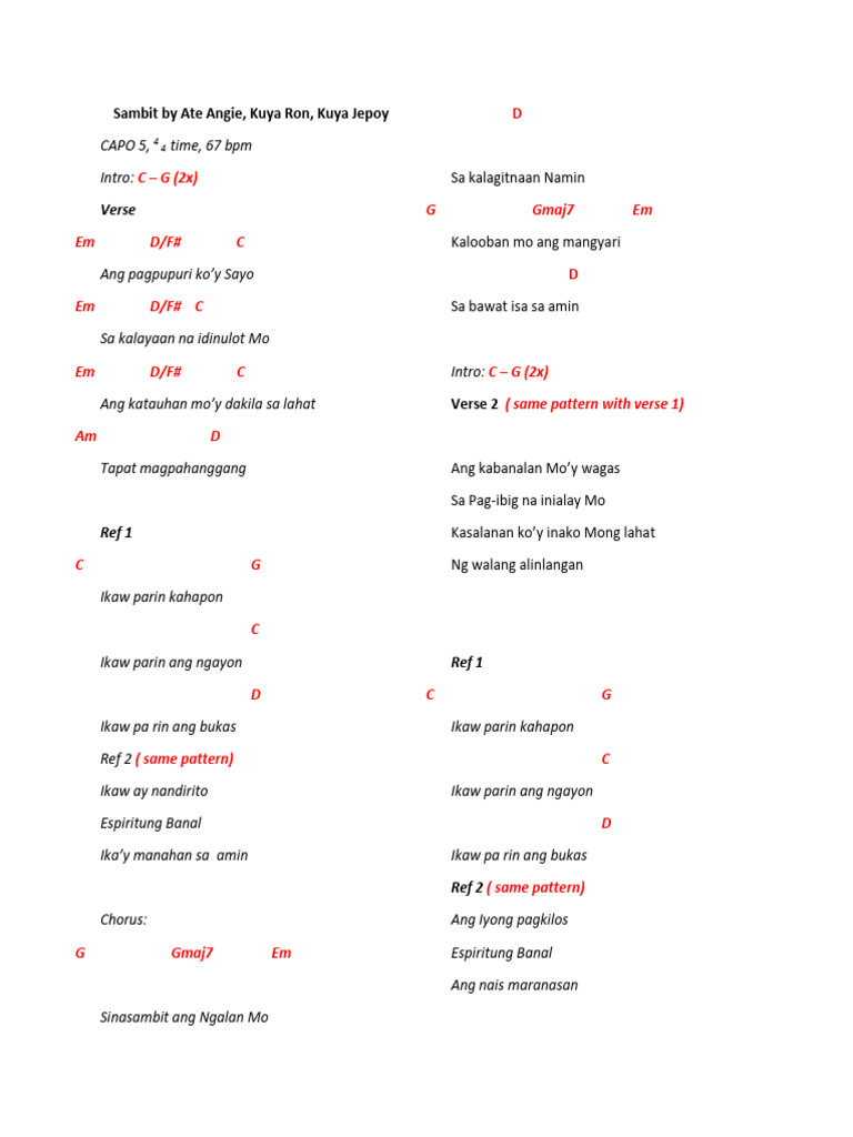 Sambit by Ate Angie Kuya Ron Kuya Jepoy | PDF