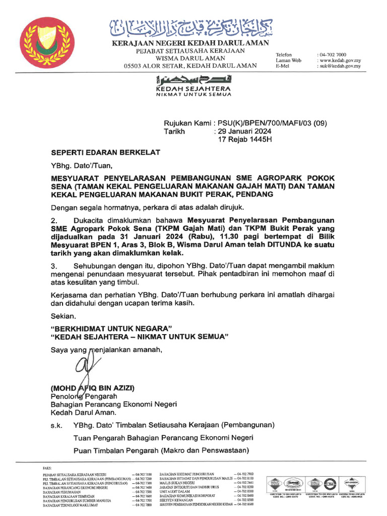 S - Tunda Mesyuarat Sme TKPM | PDF