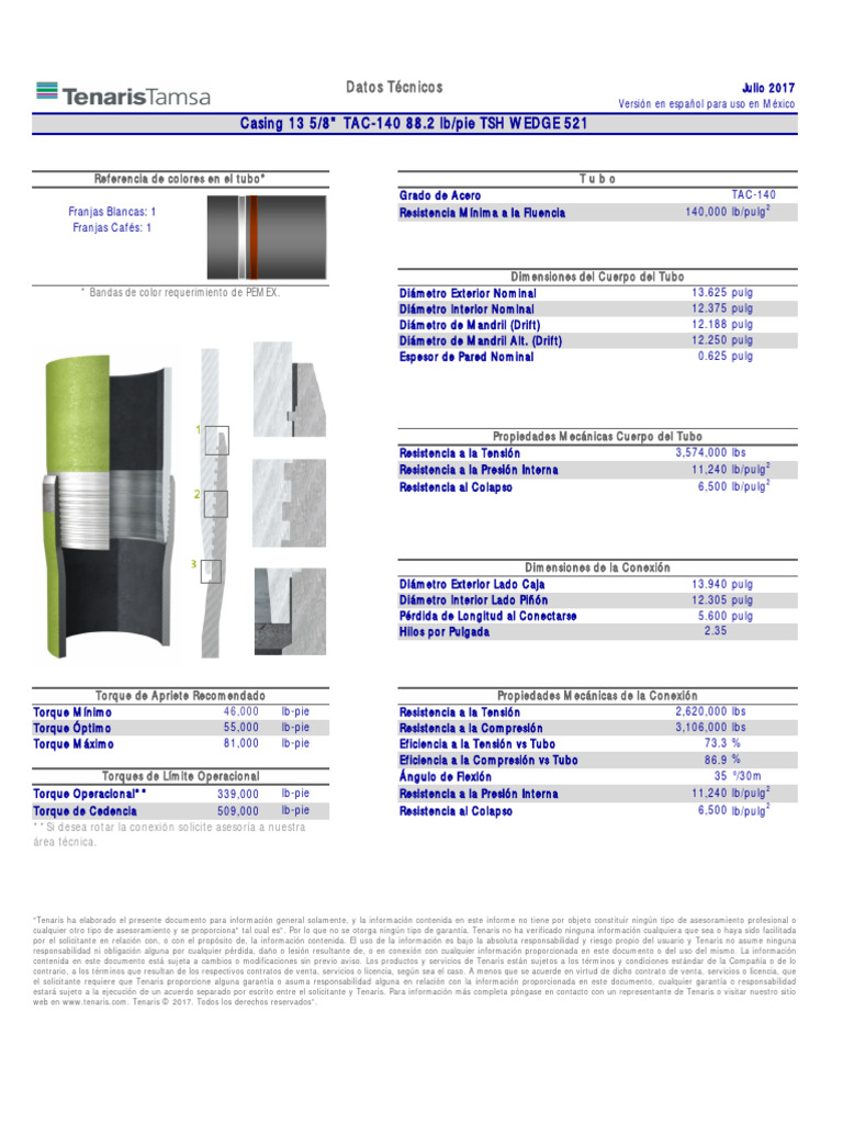 Especificaciones TAC-140 para Casing | PDF