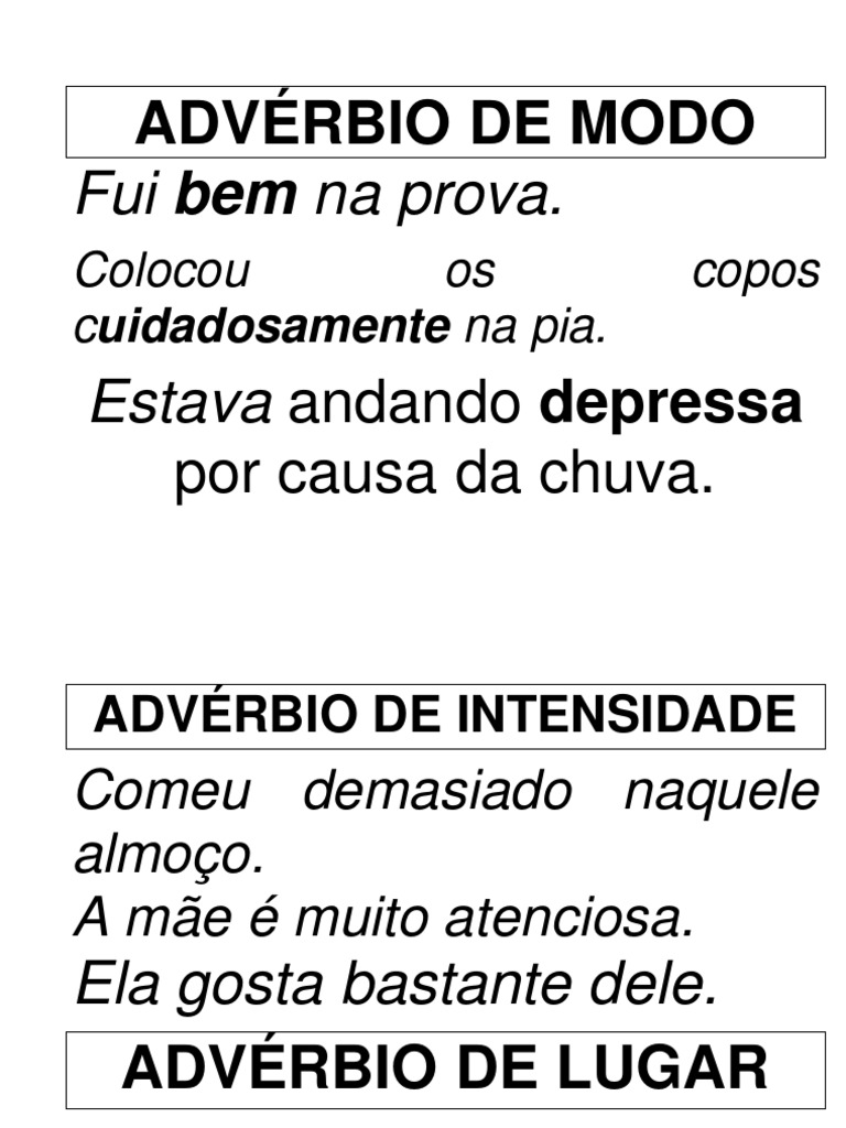 ADVÉRBIO DE MODO cartazes | PDF