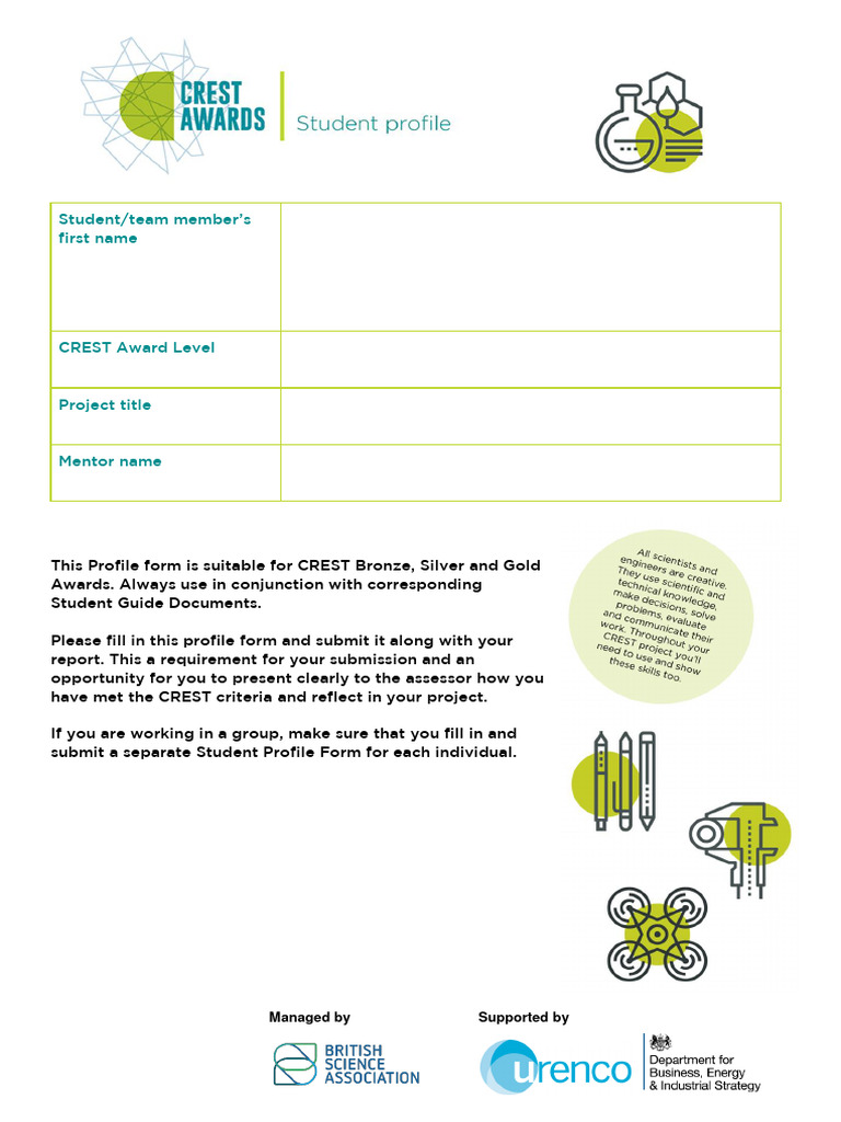 CREST Student Profile Form | PDF | Thought | Cognition