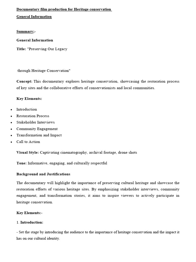 Heritage Conservation Documentary Insights | PDF | Cinematography ...