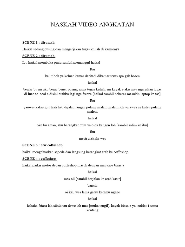 Naskah Video Angkatan | PDF