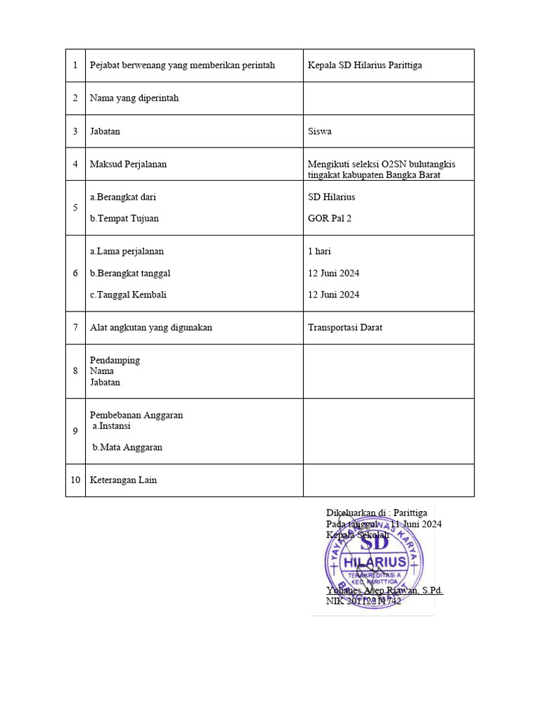 SPPD Siswa | PDF