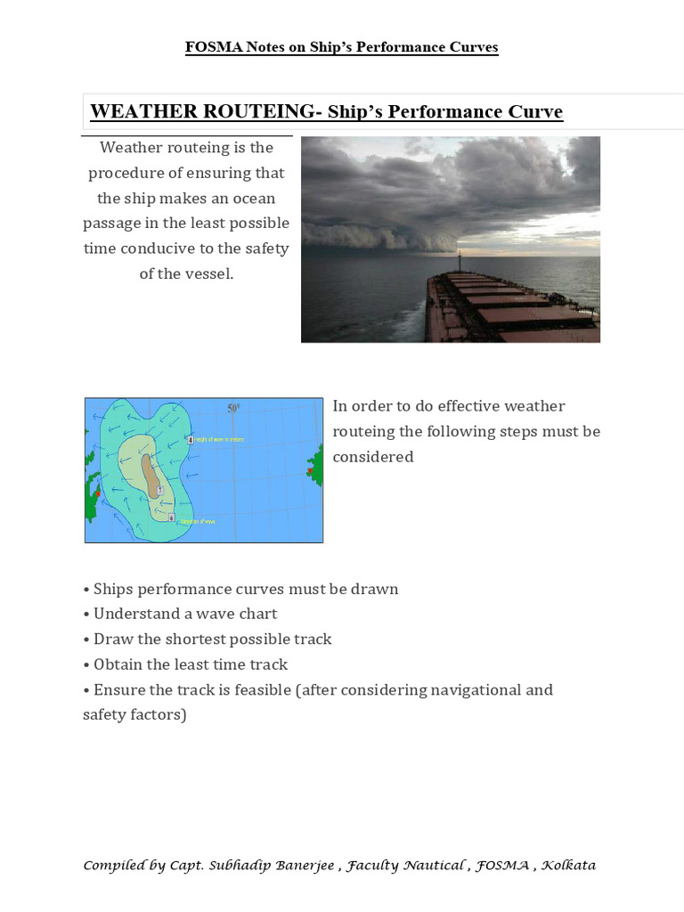 Notes On Ship Performance Curves & Least Time Track To Decide | PDF ...