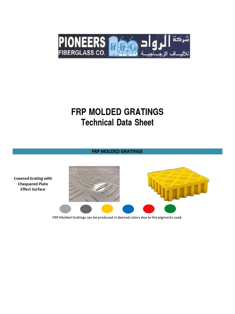 FRP Moulded Gratings TDS | PDF | Fibre Reinforced Plastic | Fiberglass