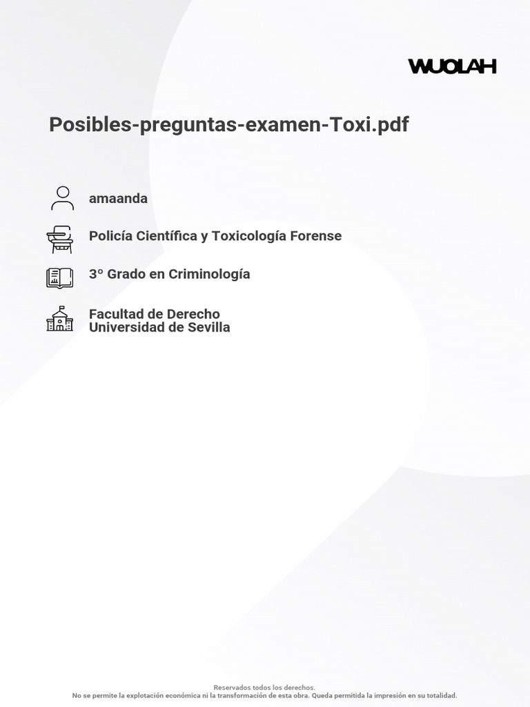 Wuolah Free Posibles Preguntas Examen Toxi | PDF | Antidepresivo | Quemar