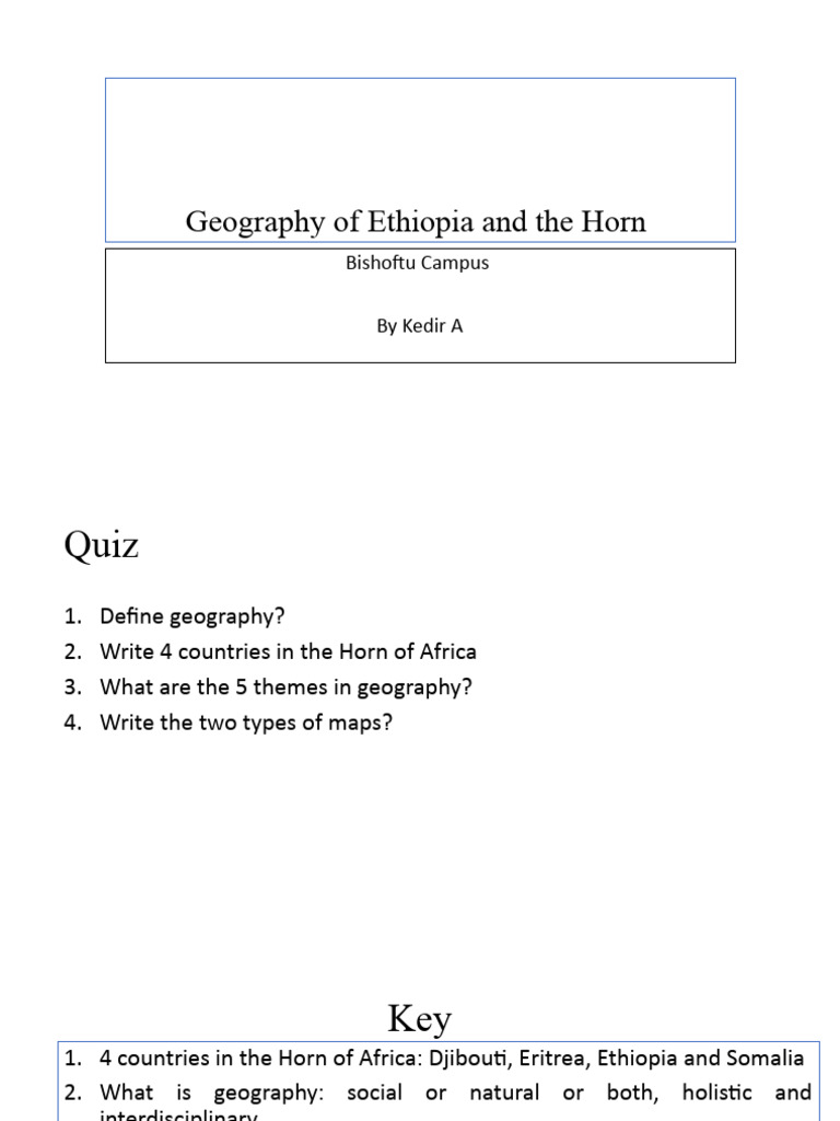 Lecture Notes for Geography of Ethiopia and the Horn | PDF | Geography ...