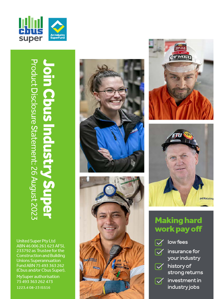 Cbus Industry Super PDS Overview | PDF | Taxes | Investing