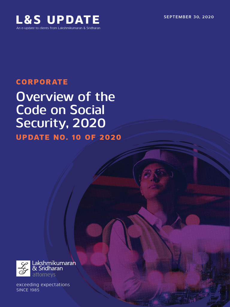 Code On Social Security 2020 An Overview | PDF | Employment | Welfare