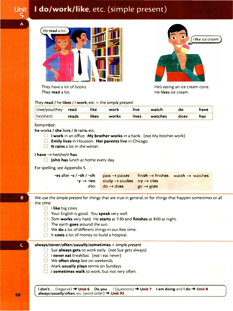 Simple Present Grammar - Basic10 | PDF