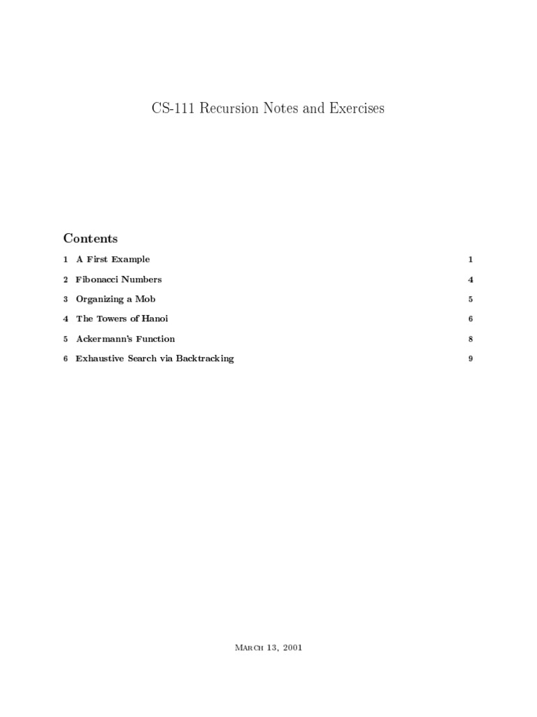 Recursion 111 Pdf Integer Computer Science Computer Programming
