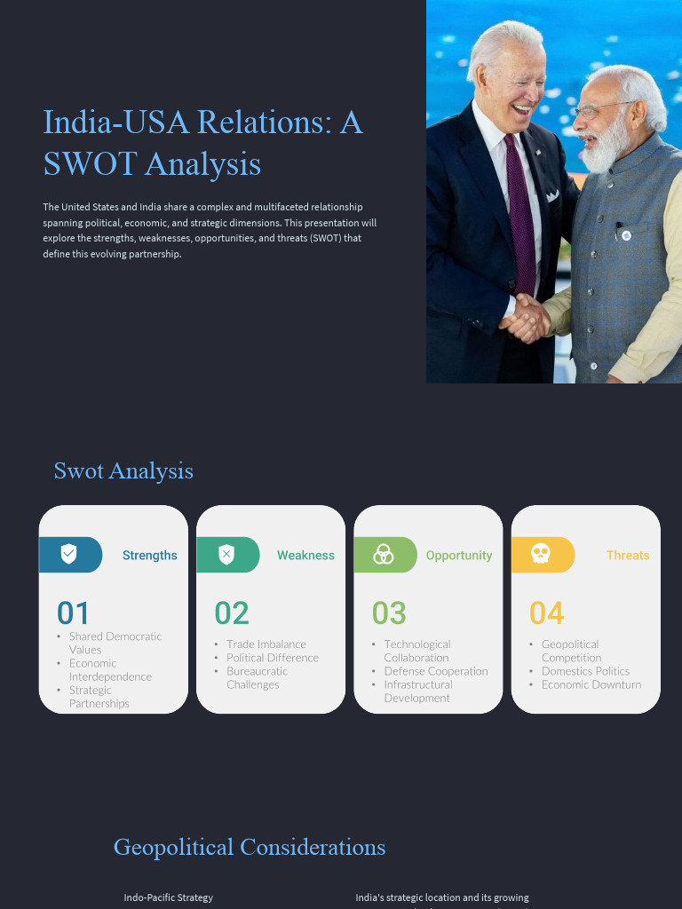 India USA Relations A SWOT Analysis | PDF | Swot Analysis | Global Politics