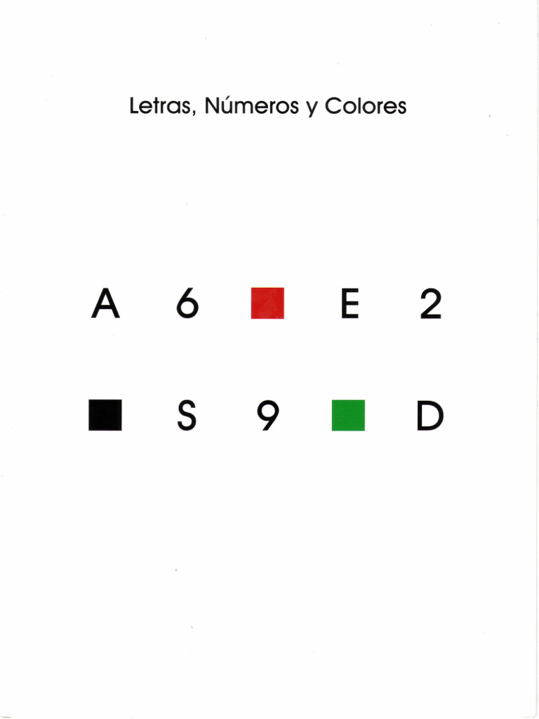 Letras, Números y Colores | PDF