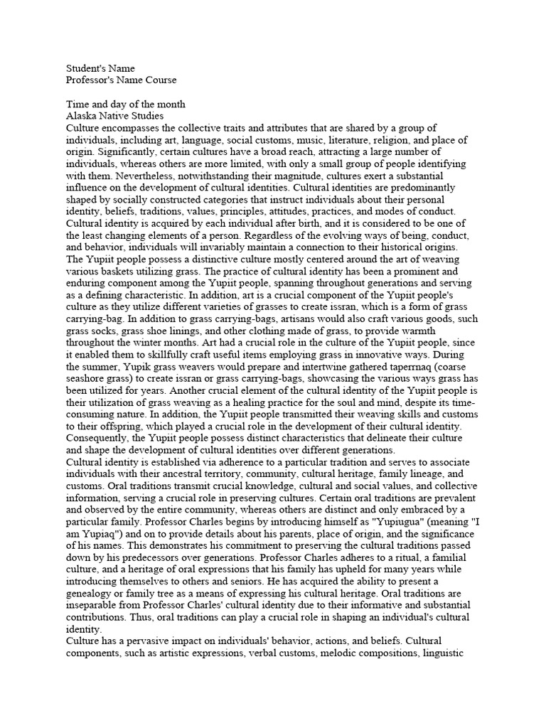 Cultural Identity | PDF | Identity (Social Science) | Traditions