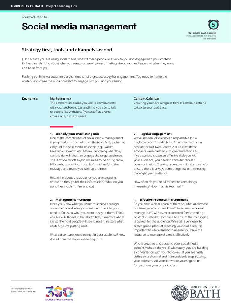 University of Bath Social Media Management 17.09.20 | PDF | Social Media | Popular Culture ...