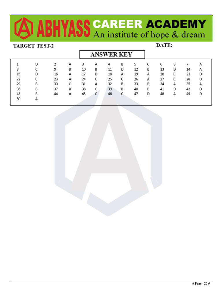 Target Test-2 Answer Key | PDF