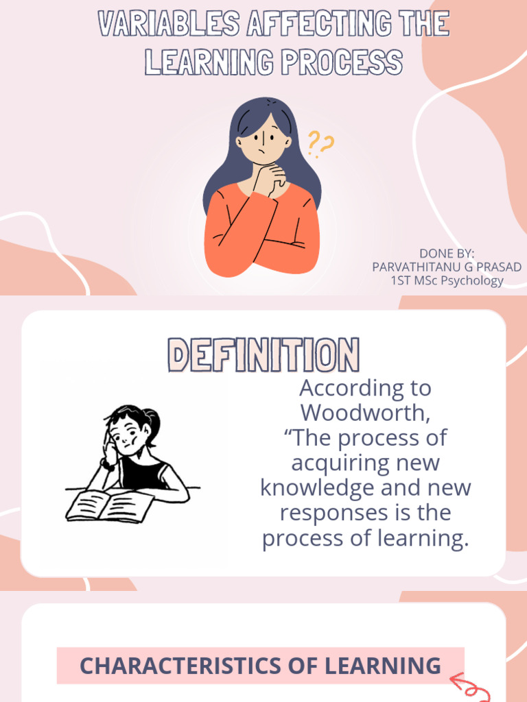 variables affecting learning process | PDF | Learning | Motivational